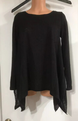 Retrology~Black Long Sleeve Shirt W/Front Pocket~Women’s Size Large~NEW ...