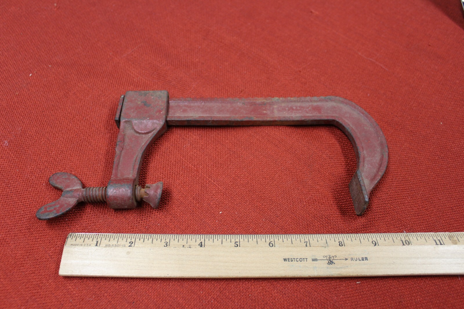 ADJUSTABLE CLAMP RED Vintage Pat 1870 Tool Antique Tools Woodworking ...