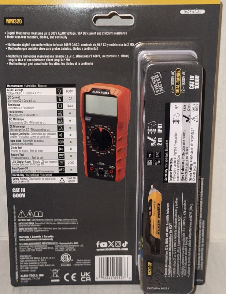 NEW Klein Tools MM320 Electrical Test Kit | eBay