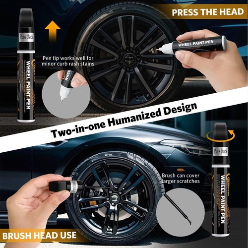 Rim Touch Up Paint, Car Wheel Paint for Rims Scratch Repair Pen Kit 2 ...