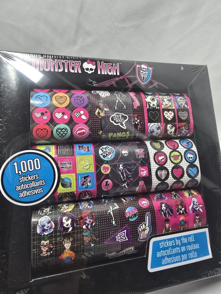 MONSTER HIGH STICKERS By The Roll 1000 Pcs 2013 Mattel Sandy Lion NEW ...