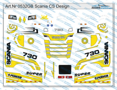 H0/1:87 0532 Scania CS Decalsatz, gelb | eBay