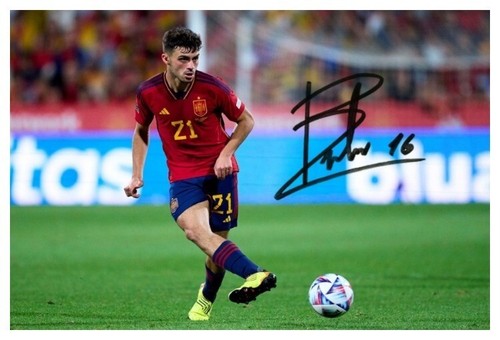 PEDRI (3) BARCELONA & SPAIN WORLD CUP 2022 - 6x4 Signed Autograph PHOTO ...