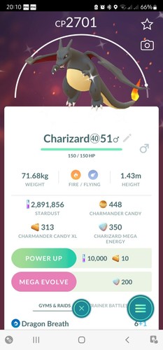 Pokémon Shiny Charizard ( Maxed Out To Level 40 ) ( Two Charged Moves ...