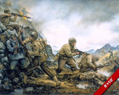 WWII US VS GERMAN ARMY SOLDIERS PANTANO ITALY PAINTING HISTORY ART ...