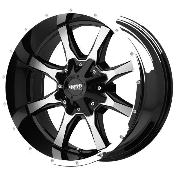 (4) Moto Metal MO970 17x9 5x5"/5x5.5" -12mm Black/Machined Wheels Rims ...