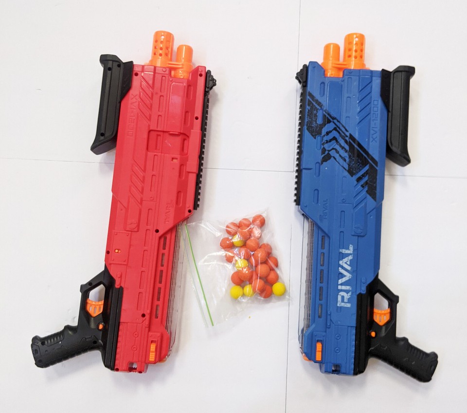 2 Nerf Rival Atlas XVI-1200 Team Blue Red Blasters Guns w/ Ammo Lot | eBay