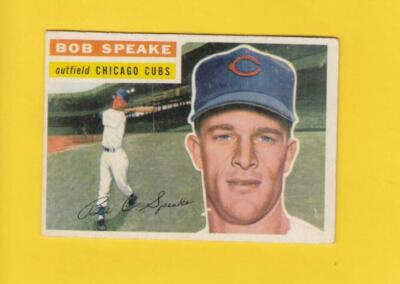 1956 Topps #66B Bob Speake Chicago Cubs VG/EX RC White Backs Lot #14804 ...