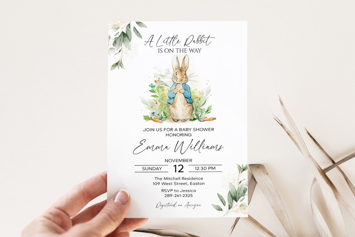 Peter Rabbit Invitations Baby Peter Rabbit Birthday Invitations | Nico