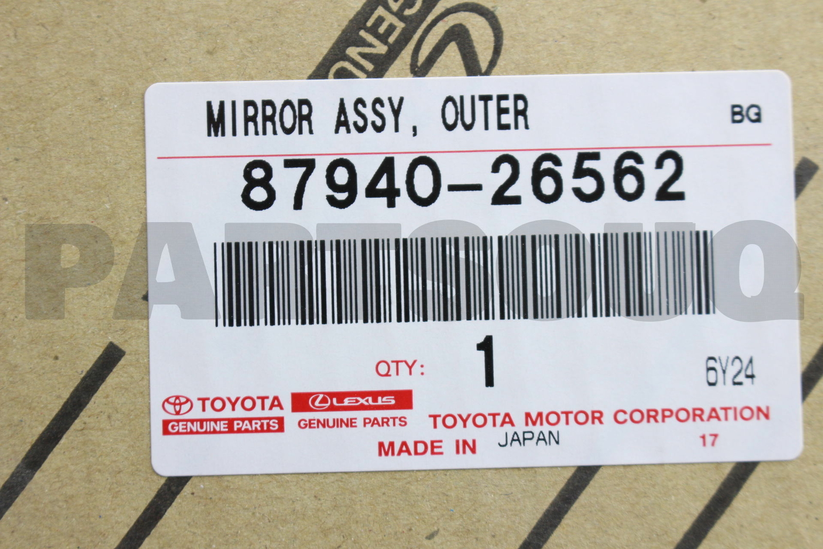 8794026562 Genuine Toyota MIRROR ASSY, OUTER 87940-26562 | eBay UK