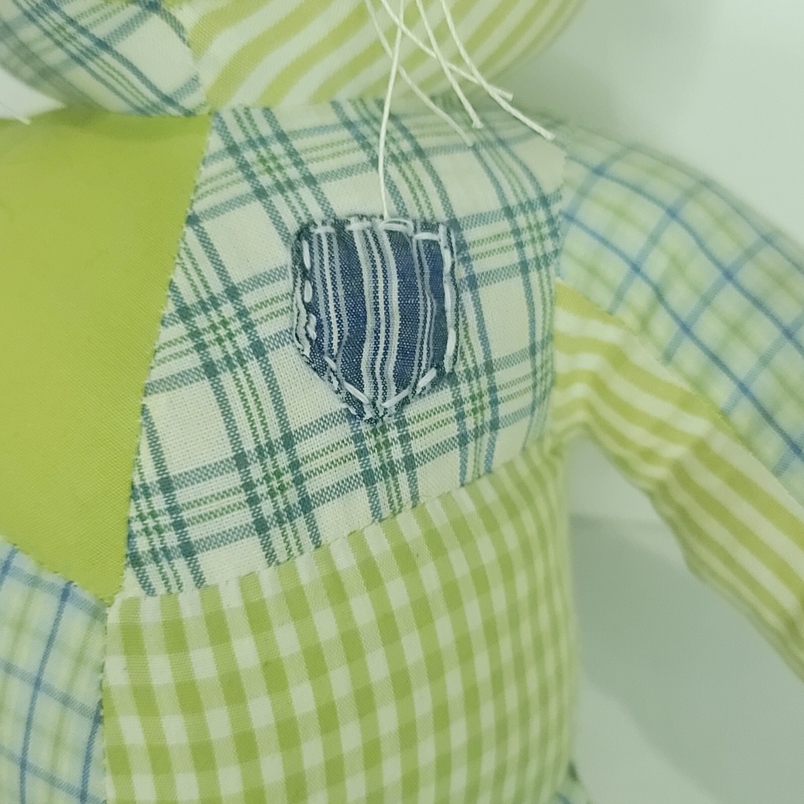 Pottery Barn Blue Green Patchwork Rabbit Bunny Easter Plush Stuffed ...