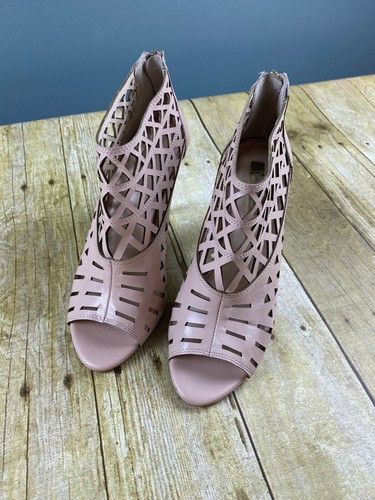 Women's Size 8M 4" Stiletto Heel Cut Out Ankle Peep Toe Bootie Blush | eBay