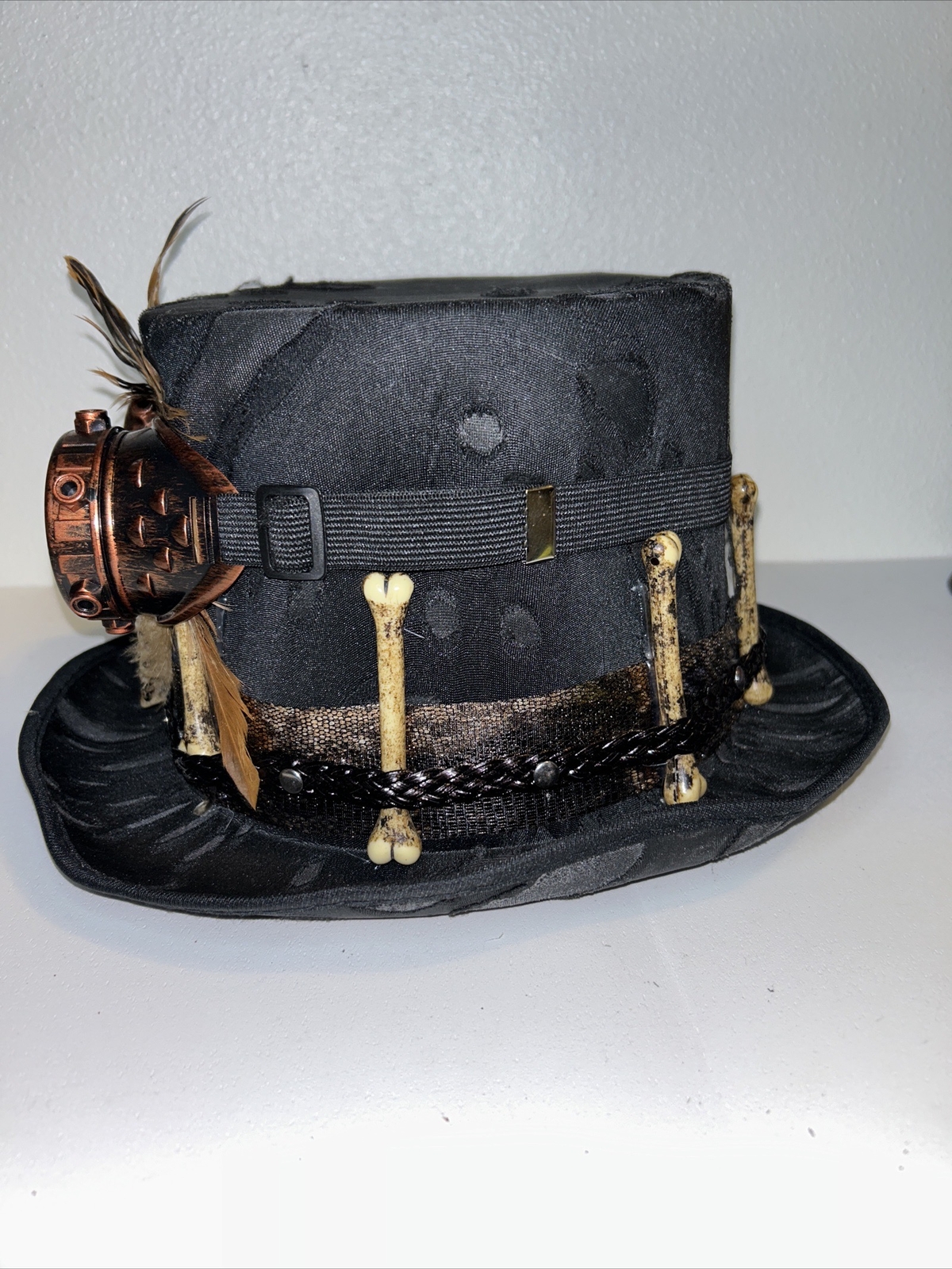 Steampunk Top Hat Voodoo Halloween Skull & Bones W/Go… - Gem