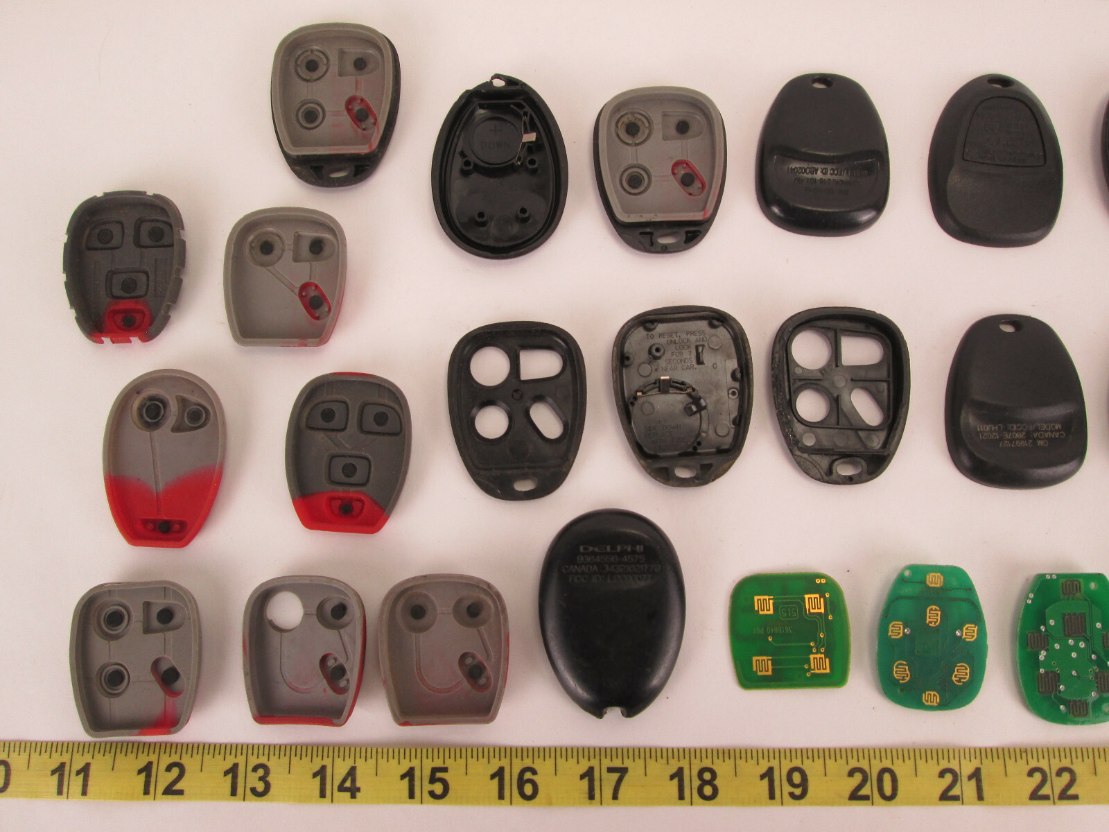 Lot of Misc Remote Key Fobs FOB Buttons Circuit Boards Housing Lock ...