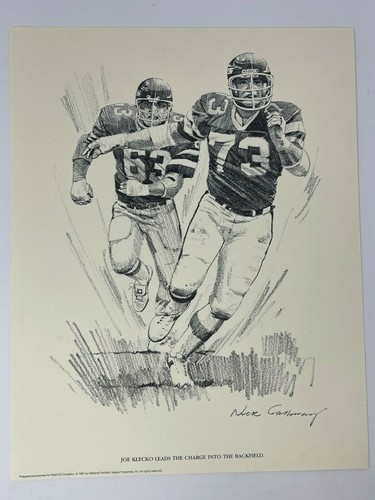 1981 Shell Oil Joe Klecko New York NY Jets Lithograph by Nick Galloway ...