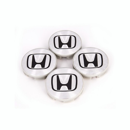 4pc silver black logo aluminum wheel center caps for Honda 1999-2005 ...