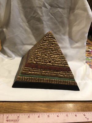 egyptian pyramid Rare Vintage Golden Pyramid 9 1/2” With Hieroglyphics ...
