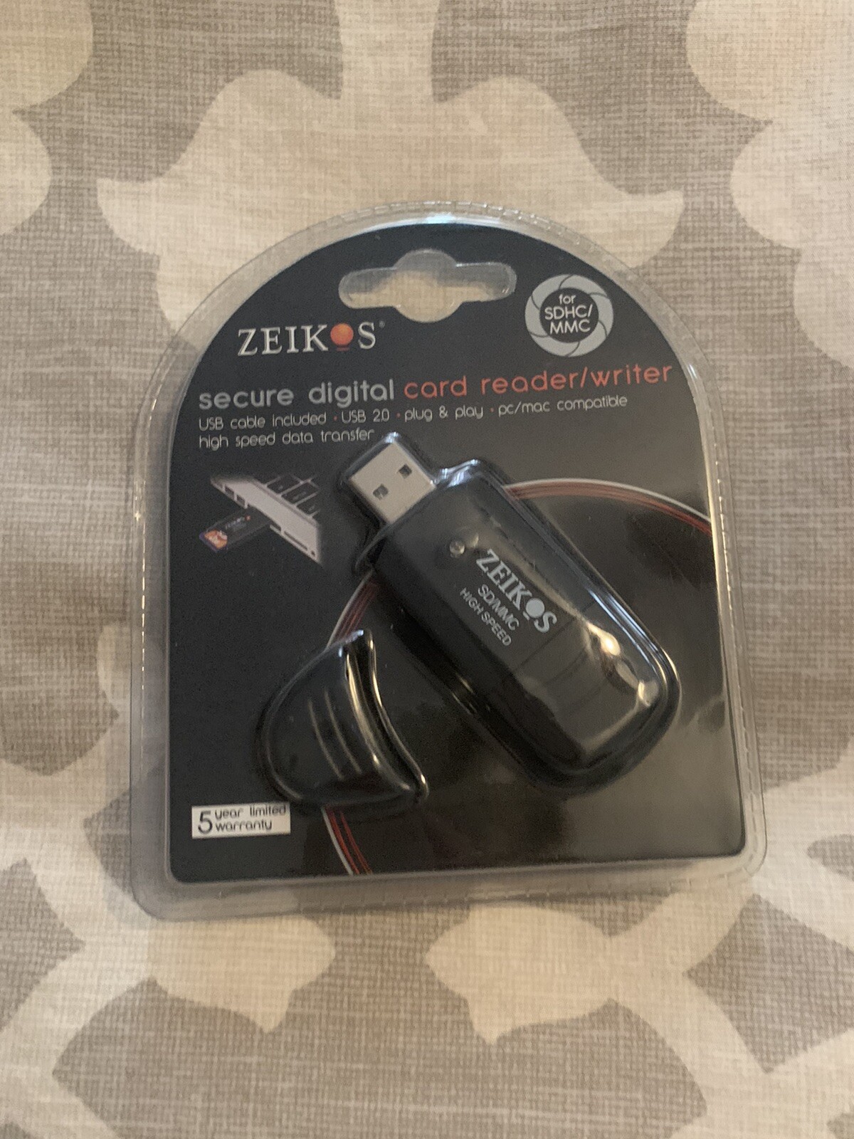 ZEIKOS - SECURE DIGITAL CARD READER / WRITER FOR SDHC / MMC - BRAND NEW ...