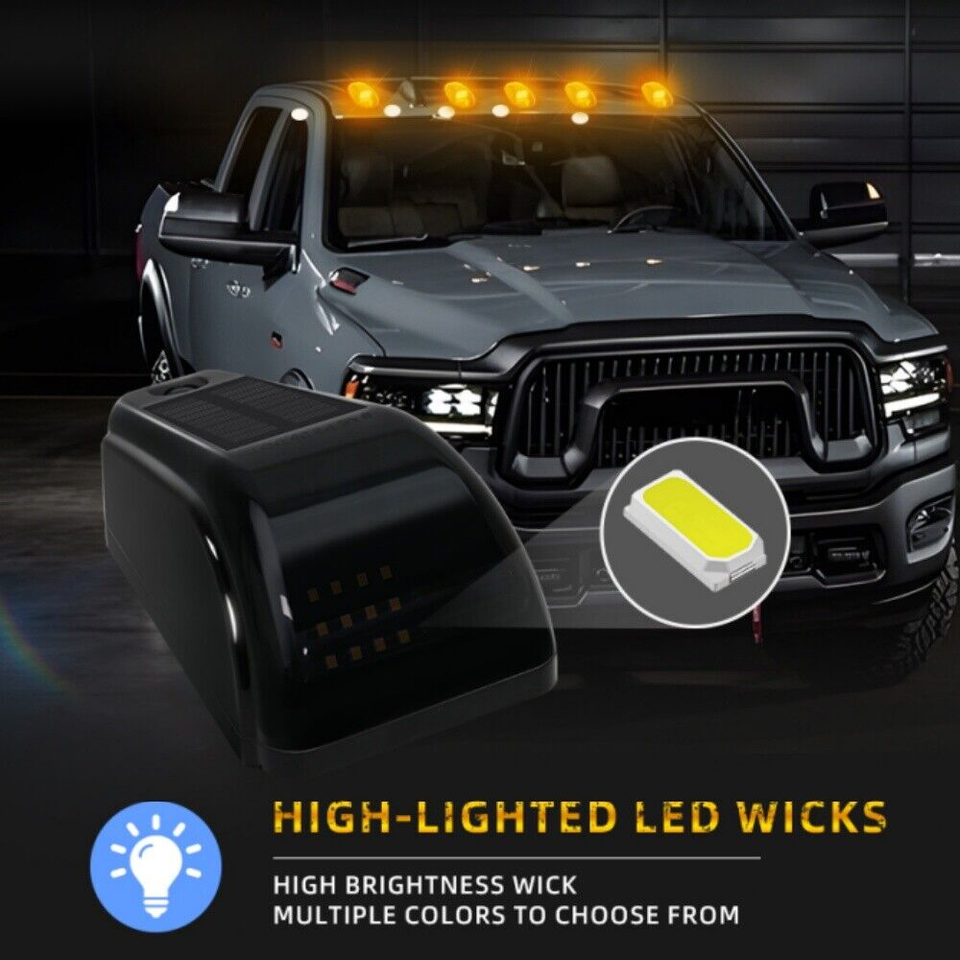 5Pack Wireless Solar LED Cab Roof Marker Lights For Ford F150 F250 ...