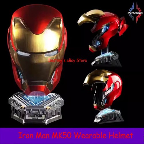 1/1 Wearable NEW Friday Iron Man Mk50 Helmet COS Remote Touch Voice ...