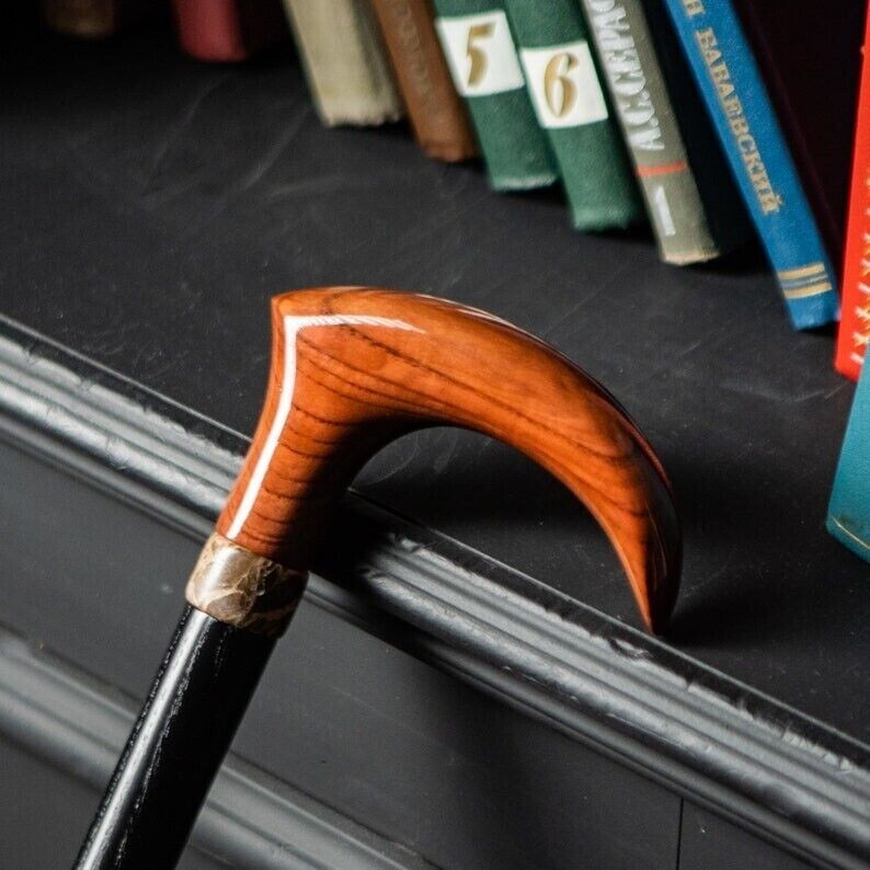 Antique Derby Style Wooden Designer Walking Stick Cane Handmade Present ...