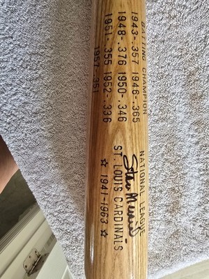 Stan Musial Autographed Batting Champion Stat Bat St Louis Cardinals ...