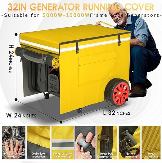 Covers While Running, Generator Covers Heavy-Duty Waterproof, 32X24X24 ...
