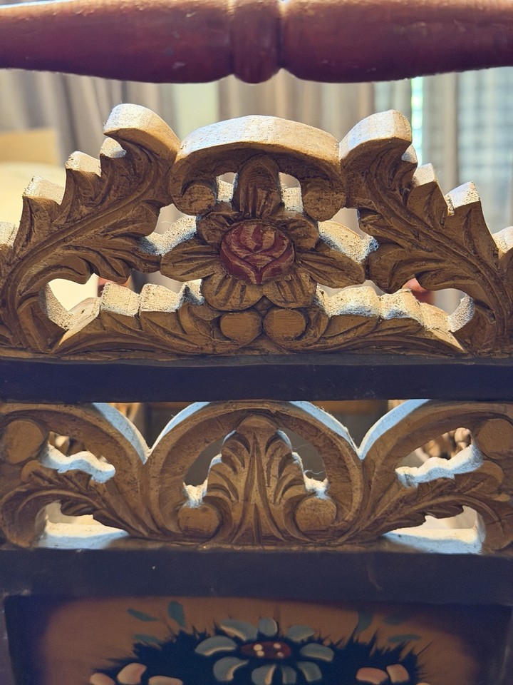 Antique German Hand Carved Wooden Sleigh Bavarian Folk Art Black Forest ...