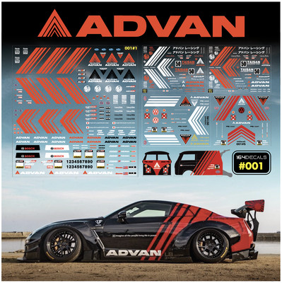ADVAN Racing Team Waterslide Decals 1/64 Hot Hw Race Cars Kool Kombi ...