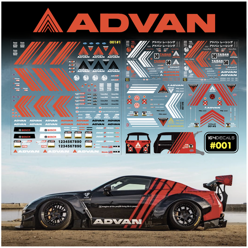 ADVAN Racing Team Waterslide Decals 1/64 Hot Hw Race Cars Kool Kombi ...