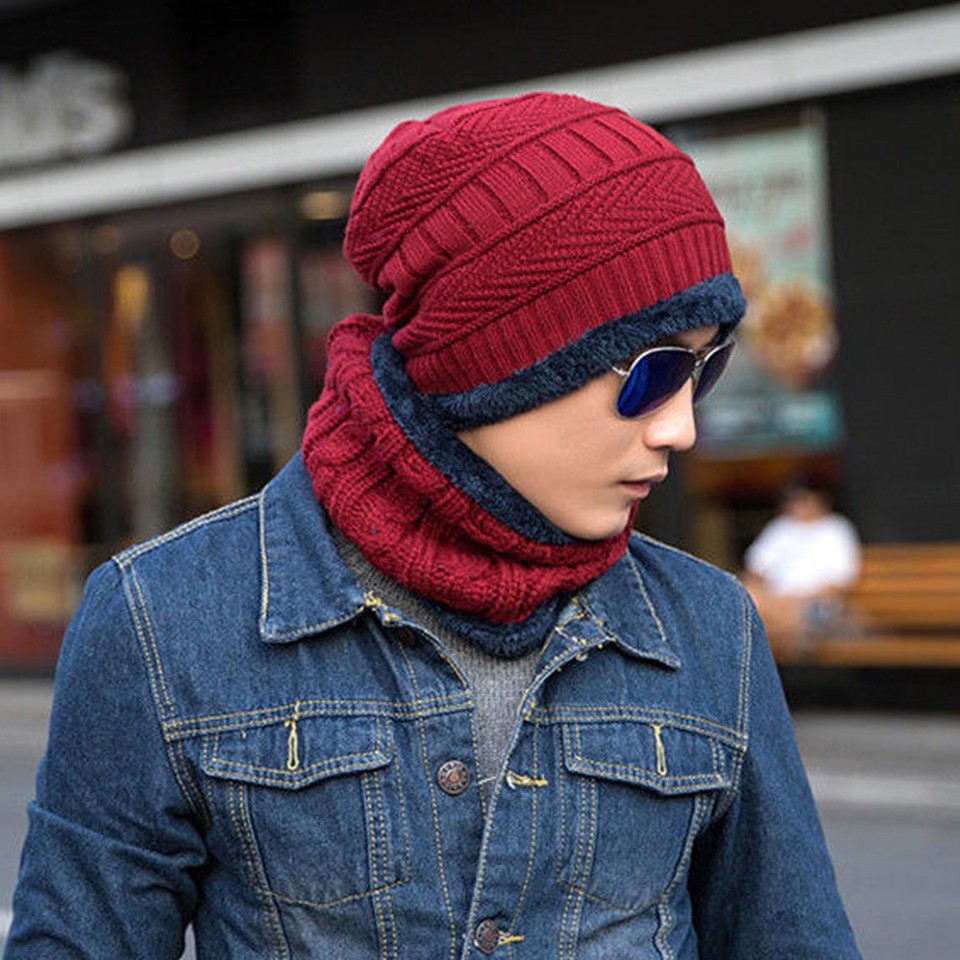 Winter Beanie Hat Scarf Set Fleece Warm Balaclava Snow Ski Cap for Kid ...