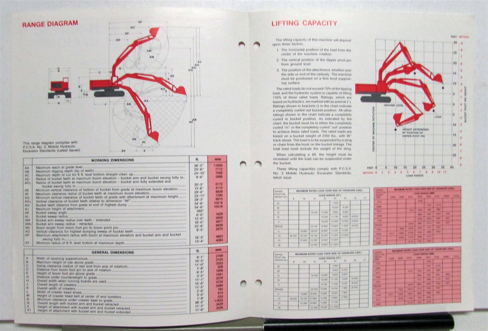 1979 Insley H-1500C Backhoe Specifications Construction Sales Folder | eBay