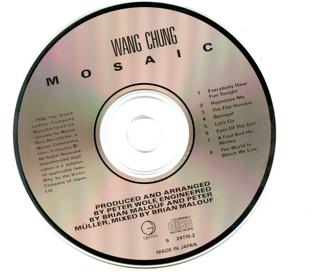Wang Chung Mosaic 1986 CD EXC Everybody Have Fun Tonight Let's Go for ...