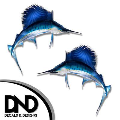 Sailfish - Fish Decal Fishing Hunting Tackle Box Bumper Sticker "3in ...