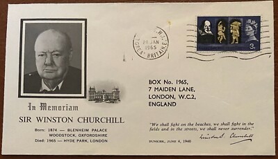 Great Britain 1965 Winston Churchill In Memoriam Cover! | eBay