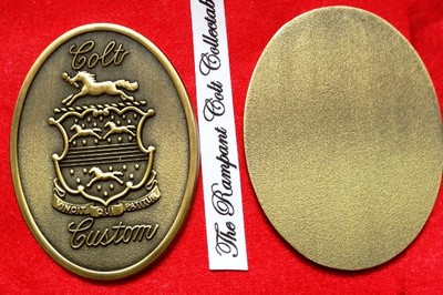 FOUR 2'' COLT FIREARMS CUSTOM SHOP DISPLAY CASE MEDALLION BRONZE FINISH ...