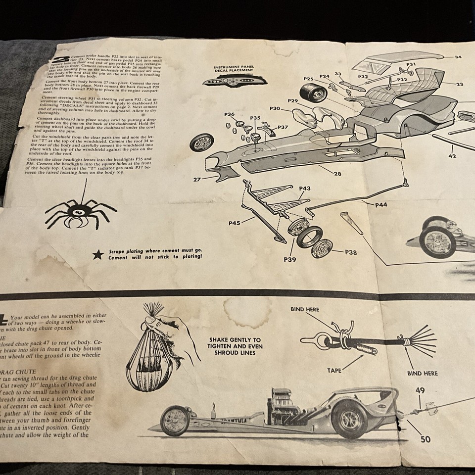 1968 T’rantula Wild Fuel Drag Coupe Model Kit Monogram Instruction ...