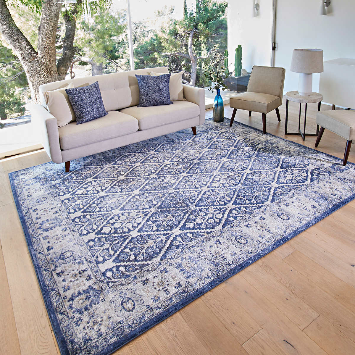 Gertmenian, Tempo Collection Area Rug Blue Geometric Medallion Pattern ...