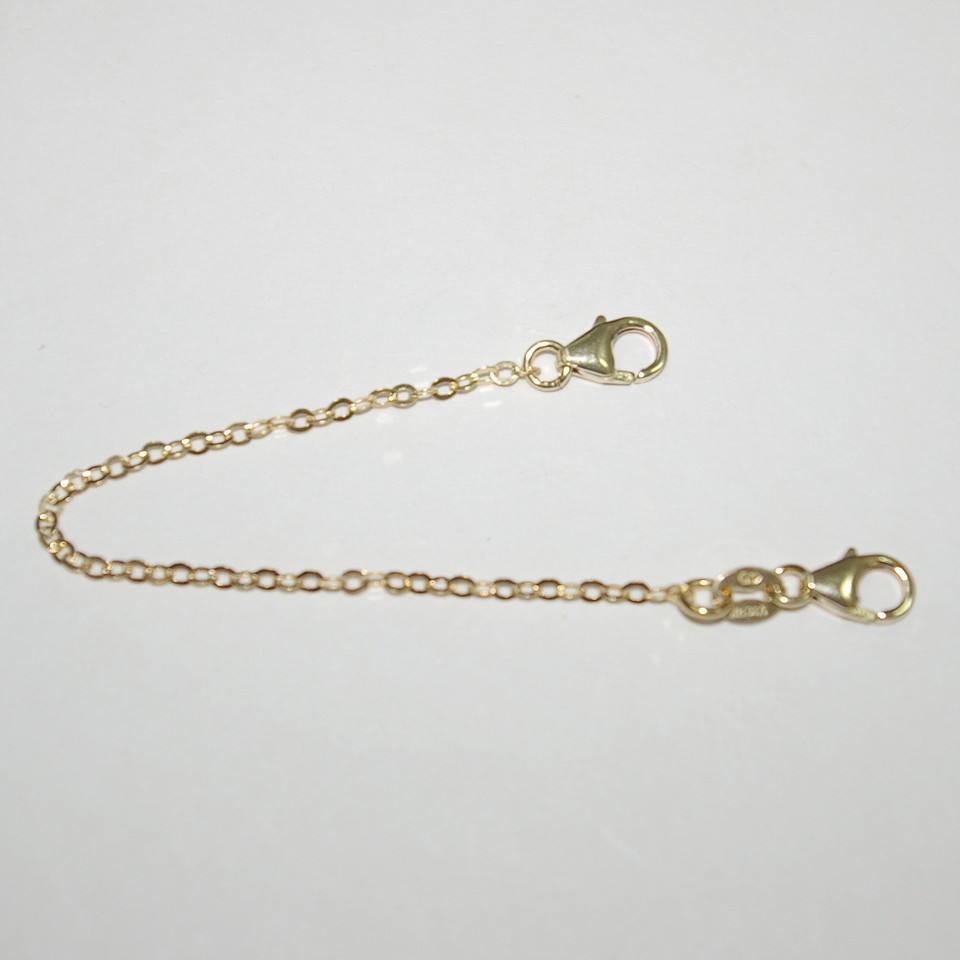 14kt GOLD FILLED 1.5x2mm Flat Cable Chain EXTENDER with Two Lobster ...