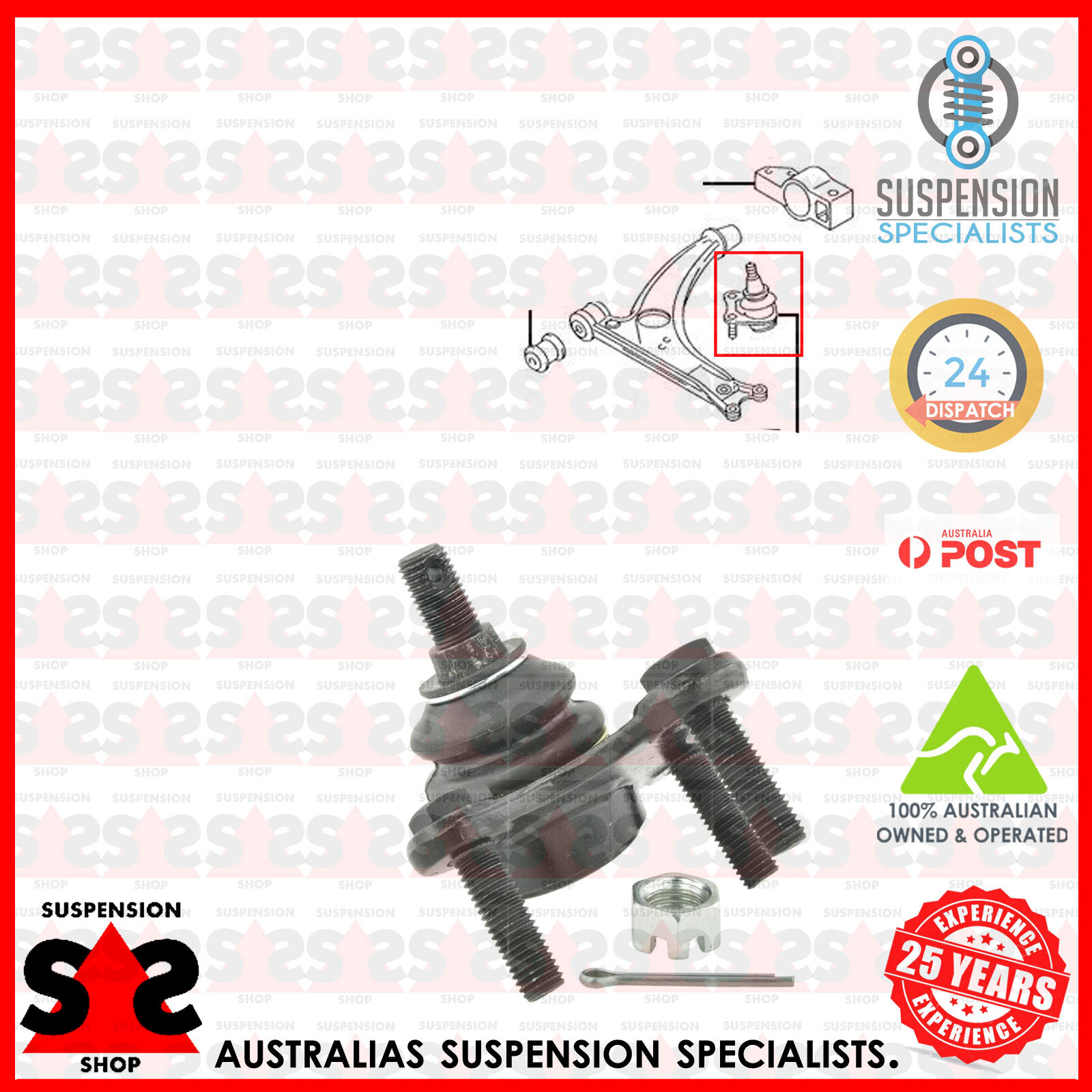 Front Axle Left Ball Joint Suit VW Caddy Iii Mpv (2Kb, 2Kj, 2Cb, 2Cj) 2 ...