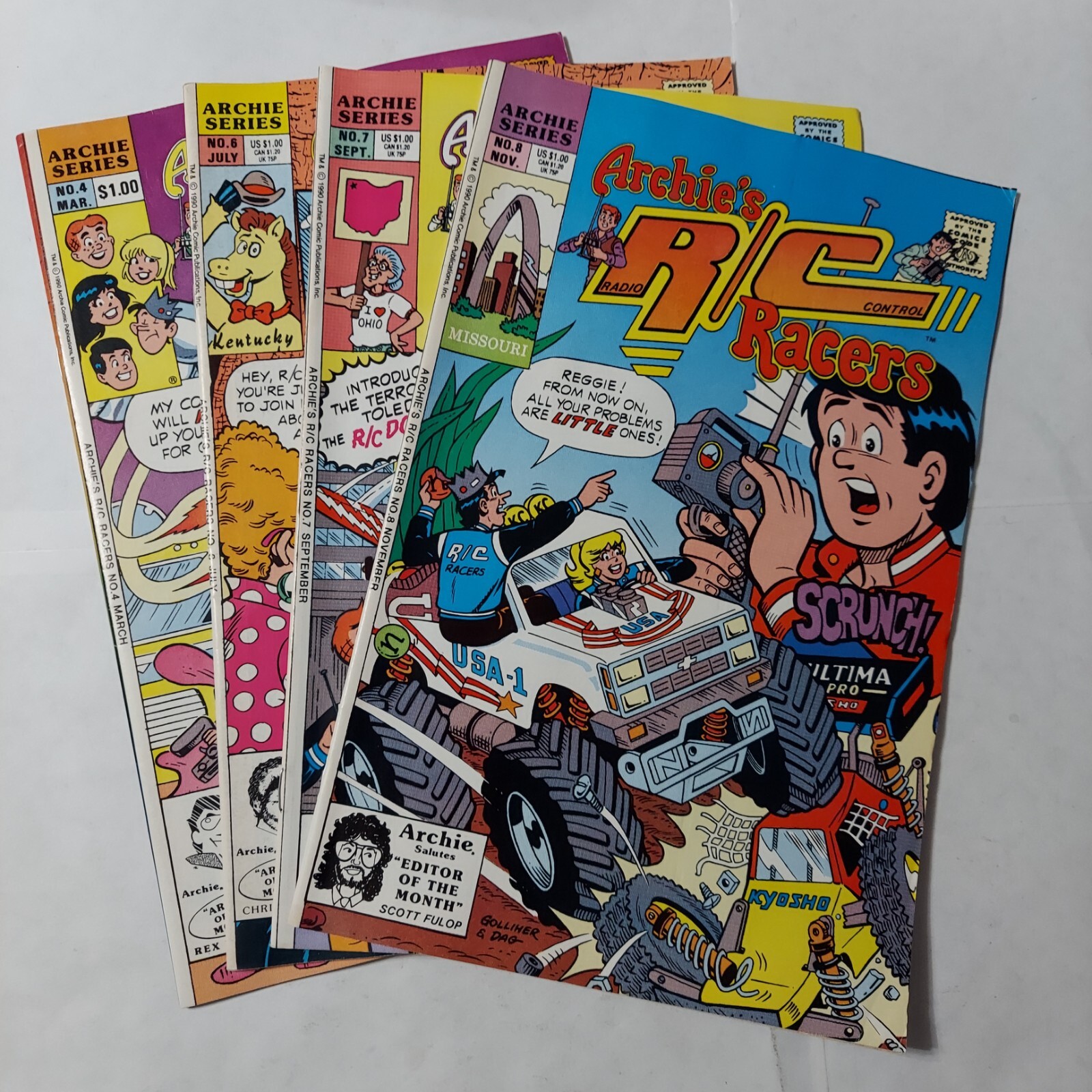 ARCHIE’S RC RACERS LOT OF 4 COMICS (1989-90) Archie; #4 #6 #7 #8 ; Mid ...
