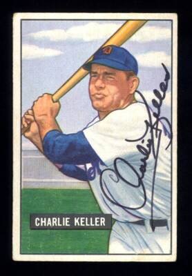 1951 BOWMAN BASEBALL CARD 177 CHARLIE KING KONG KELLER AUTOGRAPHED ...