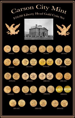 Carson City $10 Gold Complete TypeSet POSTER 11" X 17 ...