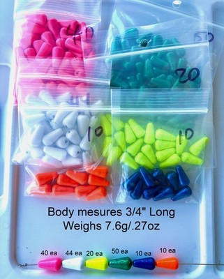 Pkg of 174 each .27oz(1/4oz)/7.6g Lead Worm (Bullet) Style Weights | eBay