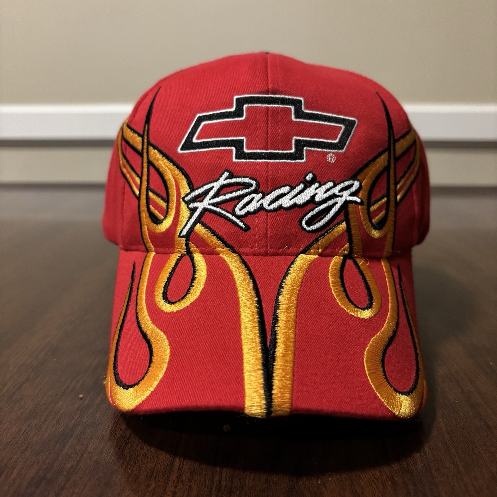 Vintage Chevy Racing Hat Red Flames Y2K - Gem