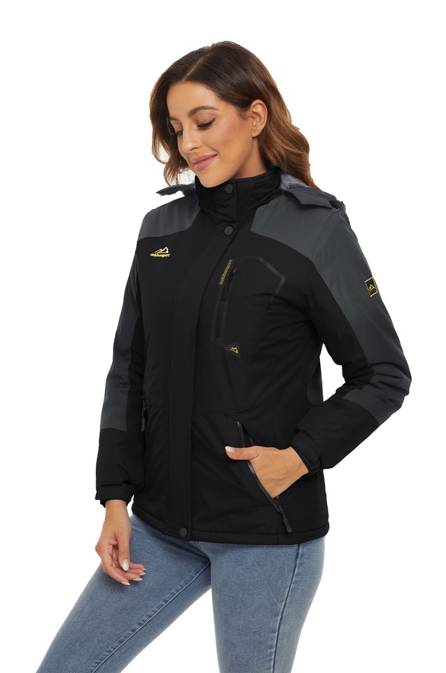 Women's Mountain Waterproof Ski Snow Jacket Winter Warm Fleece Outdoor ...