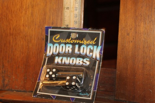 Vintage Sealed NOS Auto Novelty Door Lock Knobs Black DICE Customized ...