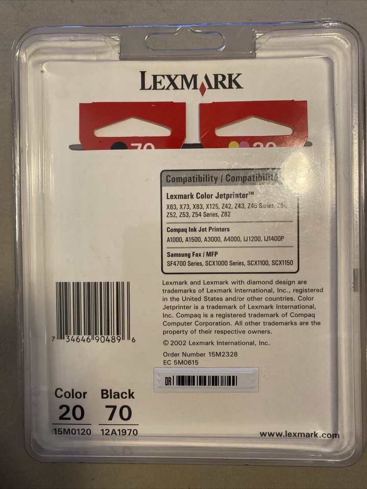 Lenmark Twin Pack Ink Cartridges Black 70 12a1970 Color 20 15m0120 | eBay