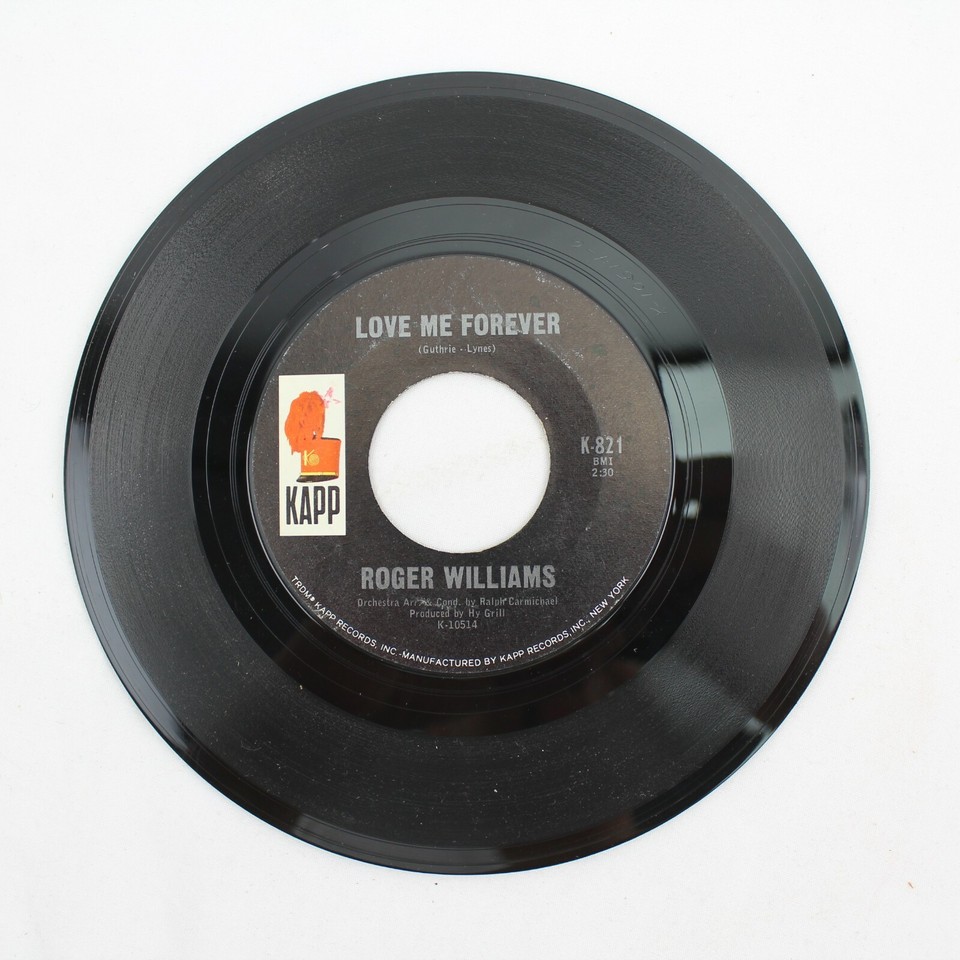 Roger Williams Sweet Pea Love Me Forever 45 RPM Record VG+ K-821 | eBay