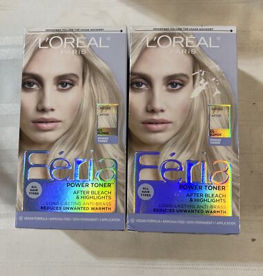 (2x) Loreal Feria ICE BLONDE Power Toner After Bleach & Highlights | eBay